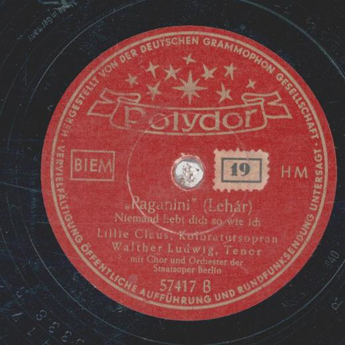 Lilly Claus & Walther Ludwig - "Der Vogelhändler" / "Paganini", 6,50