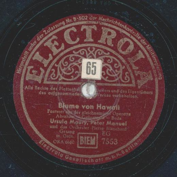 Ursula Maury, Peter Manuel - Blume von Hawaii / Ein Paradies am Meere ...